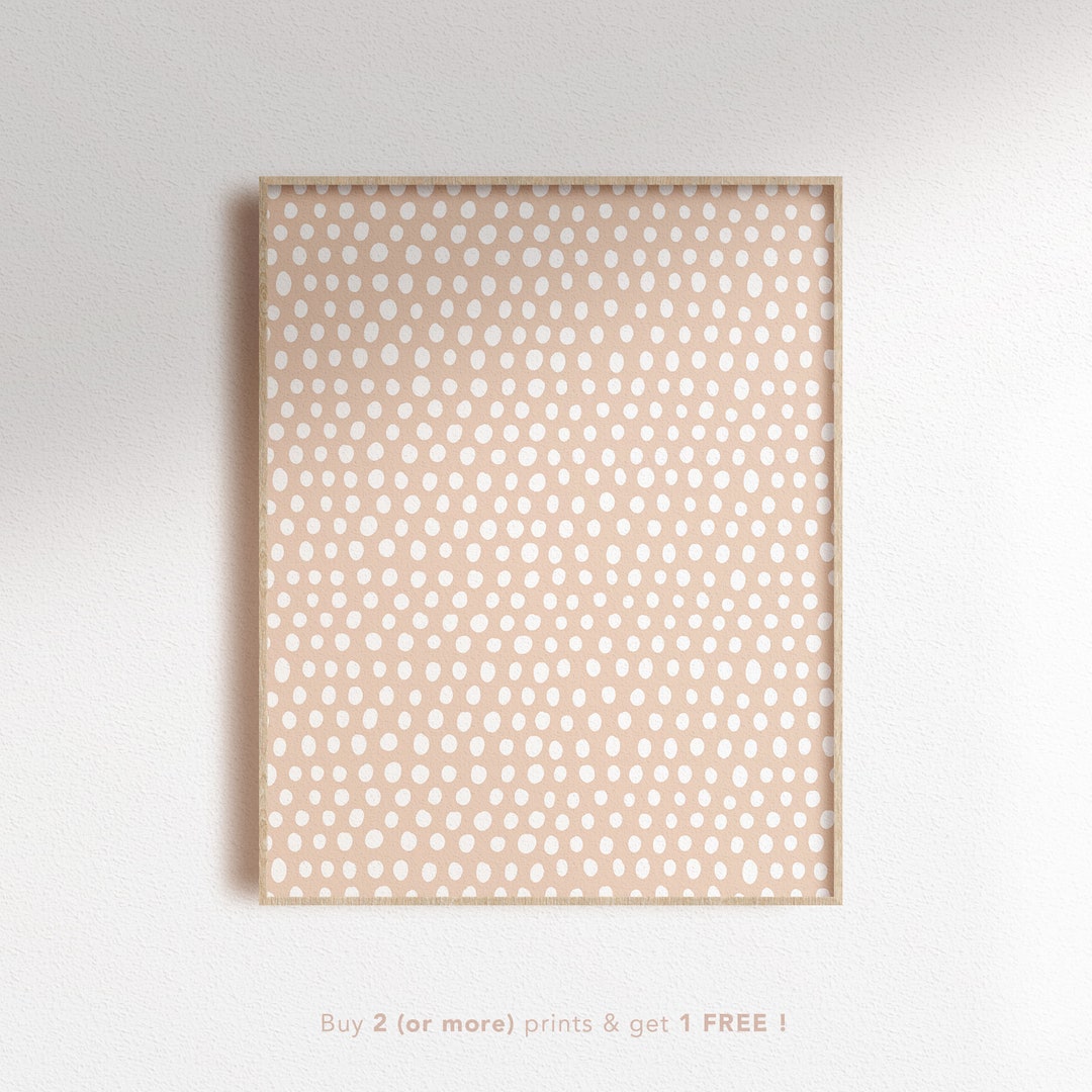 Neutral Pink Dots Digital Art Print, Boho Wall Decor, Simple Minimalist ...