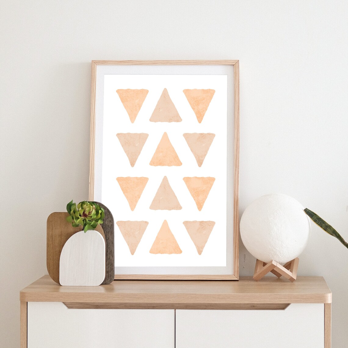 Simple Orange Triangle Geometry Printable Wall Art Neutral - Etsy