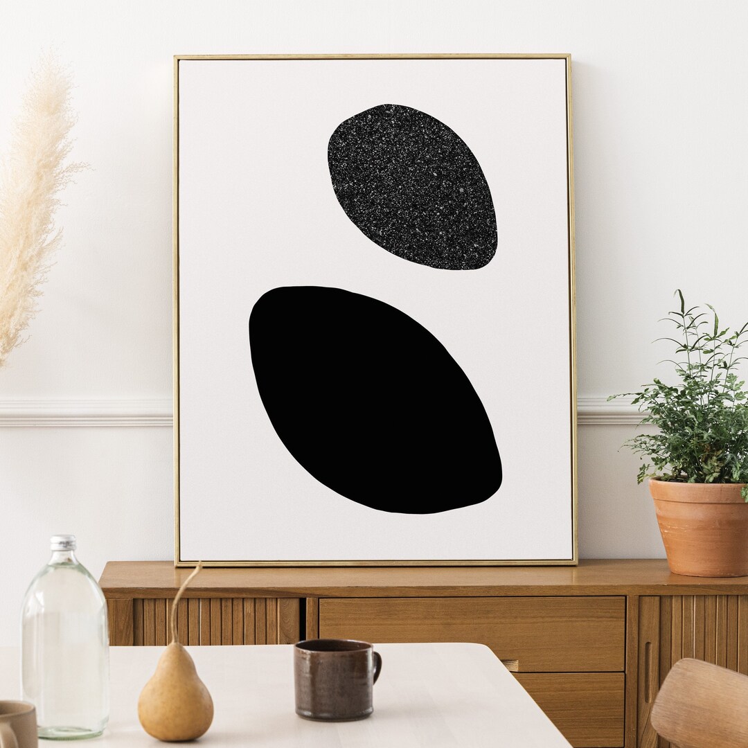 Two Shapes Minimalist Print, Black & White Wall Art - Etsy