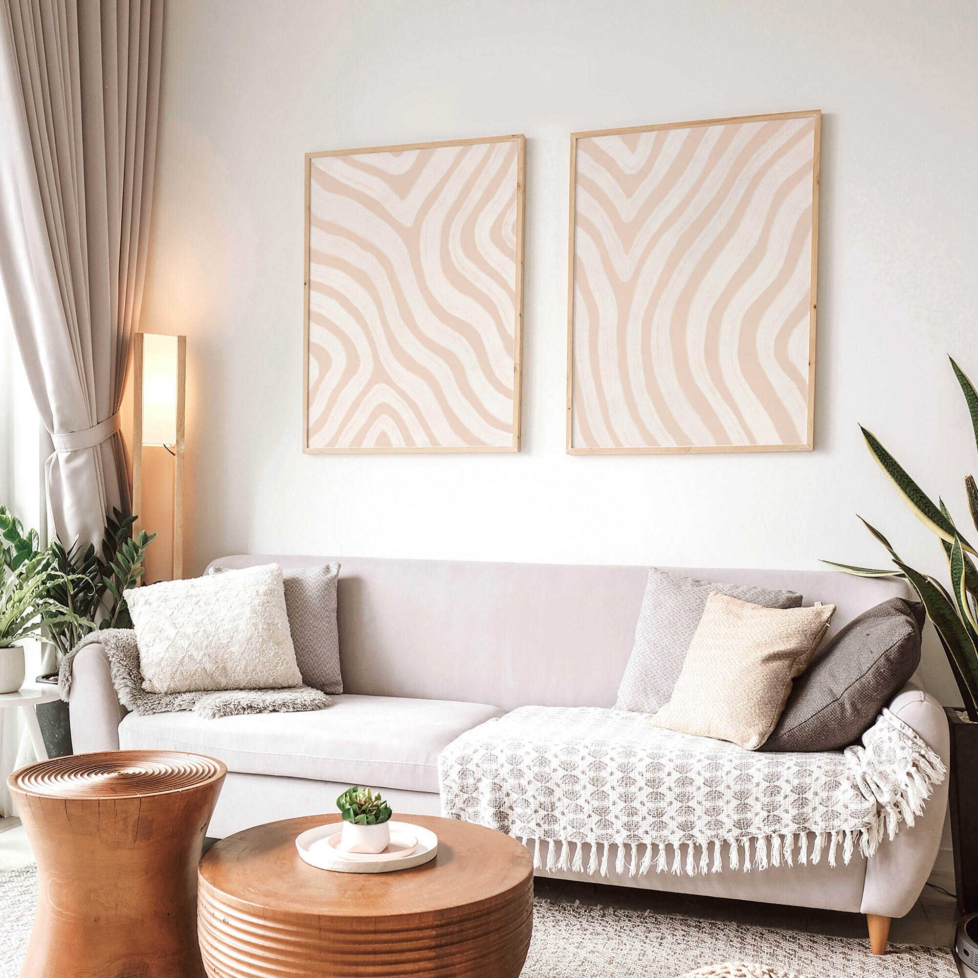 Abstract White Line Art Print Pink Lines DIGITAL Wall Art | Etsy