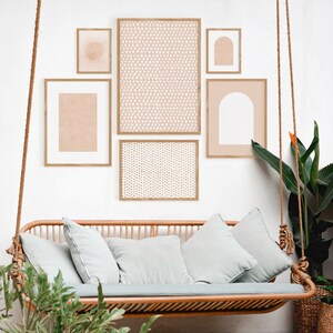 Neutral Pink Dots Digital Art Print, Boho Wall Decor, Simple Minimalist ...