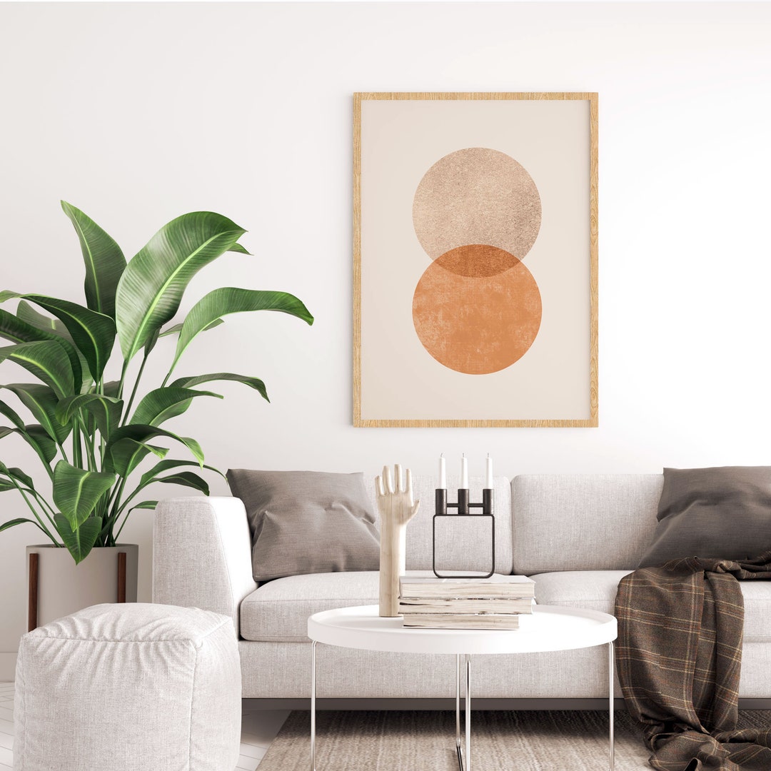 Neutral Geometry, Circles Digital Art Print, Modern Wall Decor - Etsy