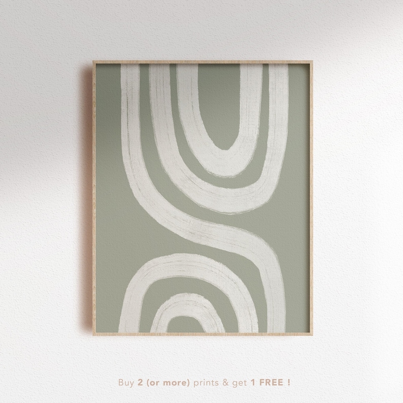 Abstract Green Line Art Digital Art Print Sage Green Lines - Etsy