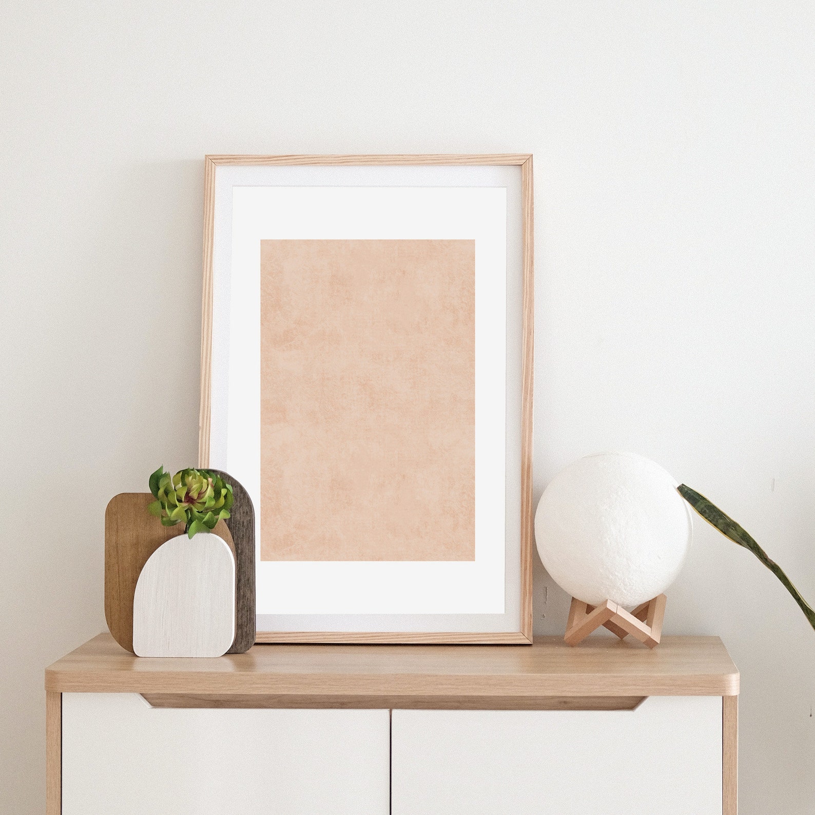 Minimalist Neutral Rectangle Shape Digital Print Pink | Etsy