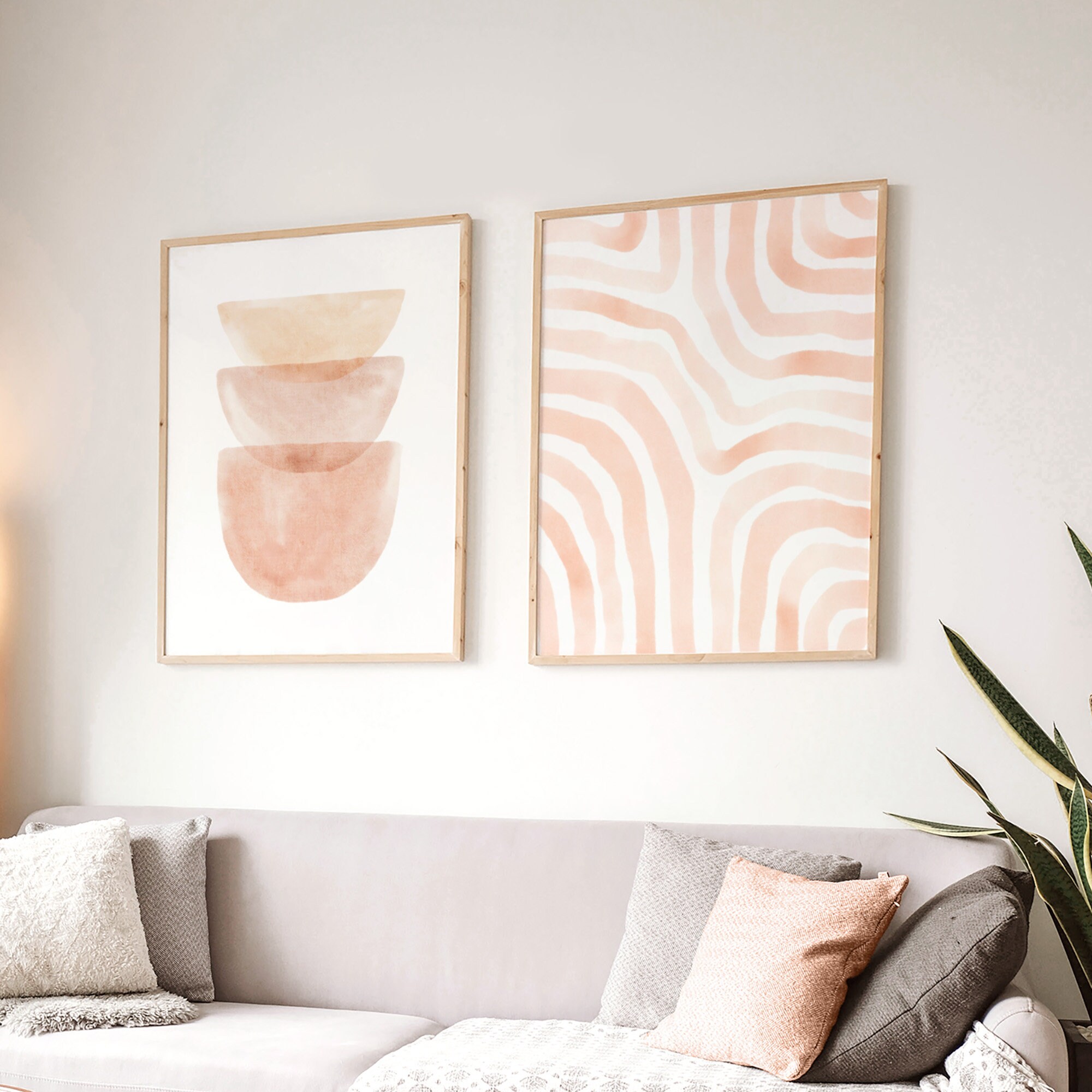 Geometric Line Art Print Watercolor Pattern Digital Wall Art | Etsy