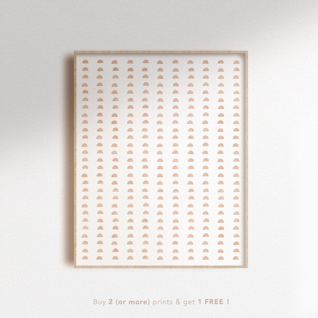 Simple Neutral Pattern Digital Print, Geometry Shapes Printable Wall ...
