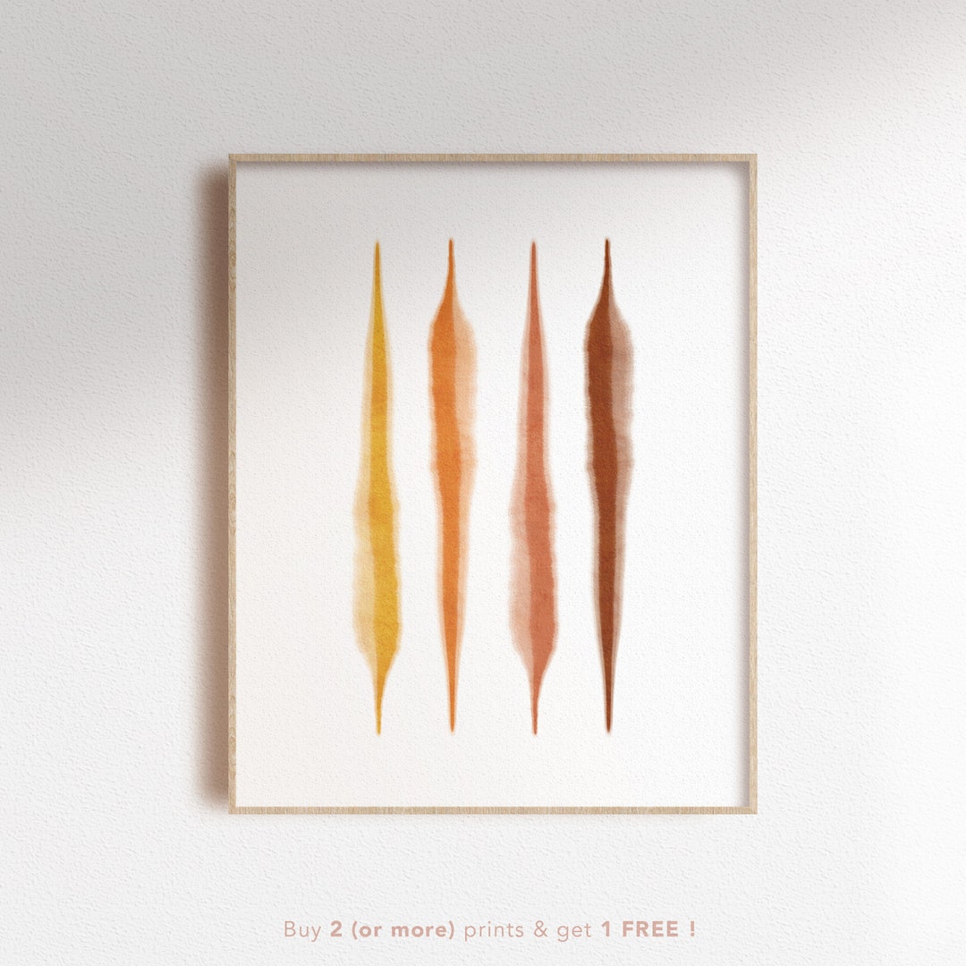 Ombre Watercolor Lines Digital Wall Decor, Simple Boho Print, Modern ...