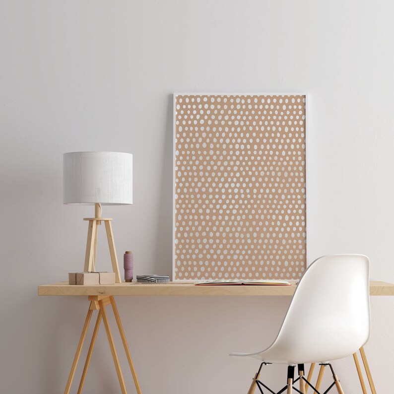 Neutral Dots Printable Wall Art Modern Boho Wall Decor | Etsy