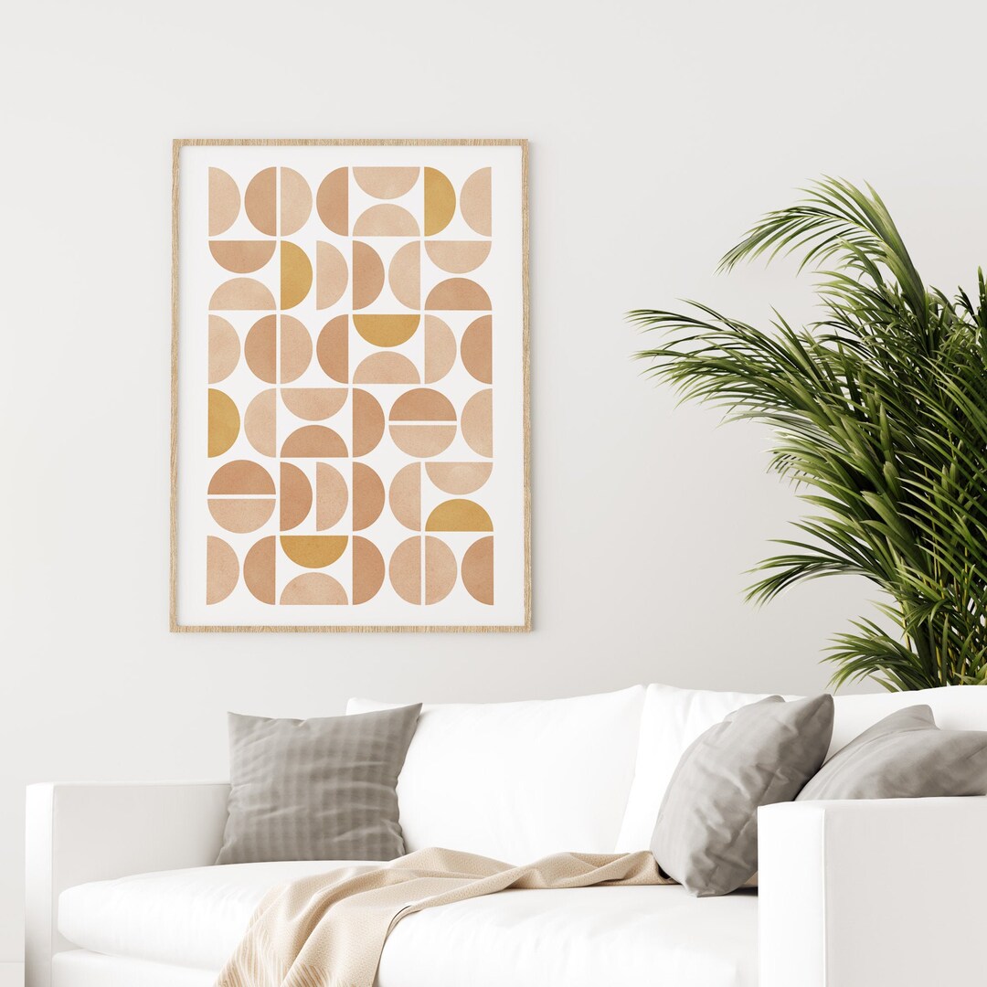 Mid Century Geometry Printable Wall Art, Minimal Geometric Shapes ...