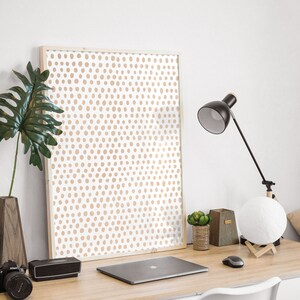 Neutral Dots Digital Art Print, Boho Pattern Wall Decor, Simple ...