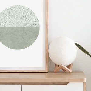 Sage Green Circle Geometric Print, Minimalist Digital Wall Art by Nunu ...