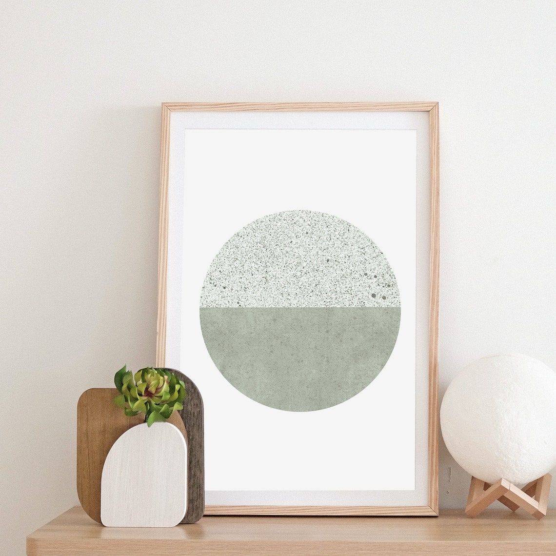 Sage Green Circle Geometric Print Minimalist Digital Wall Art - Etsy