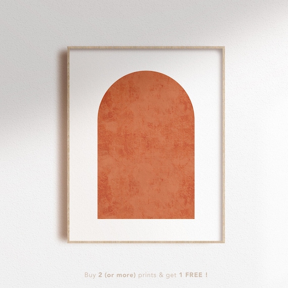 Minimalist Terracotta Shape Printable Wall Art Geometric - Etsy