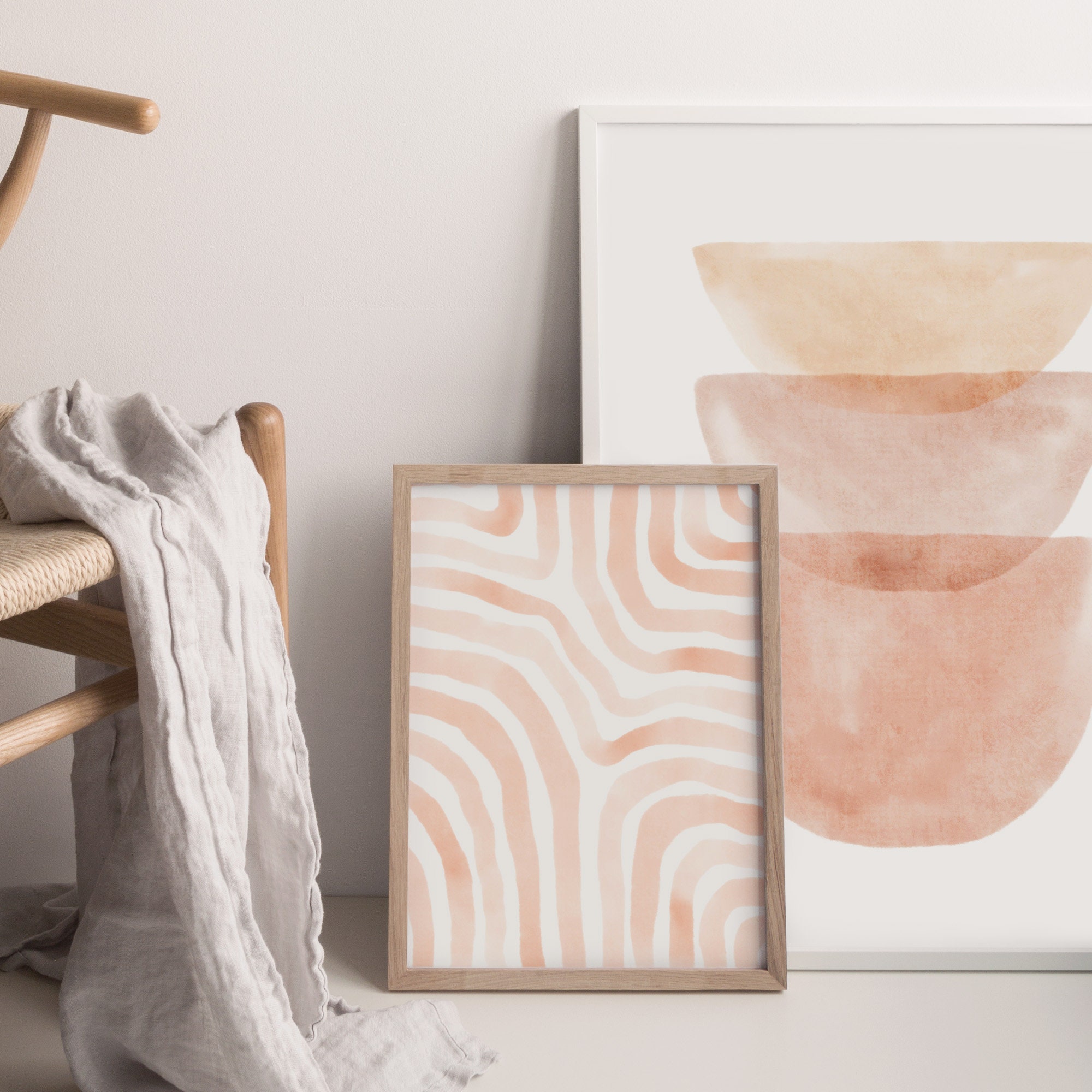 Geometric Line Art Print Watercolor Pattern Digital Wall Art | Etsy