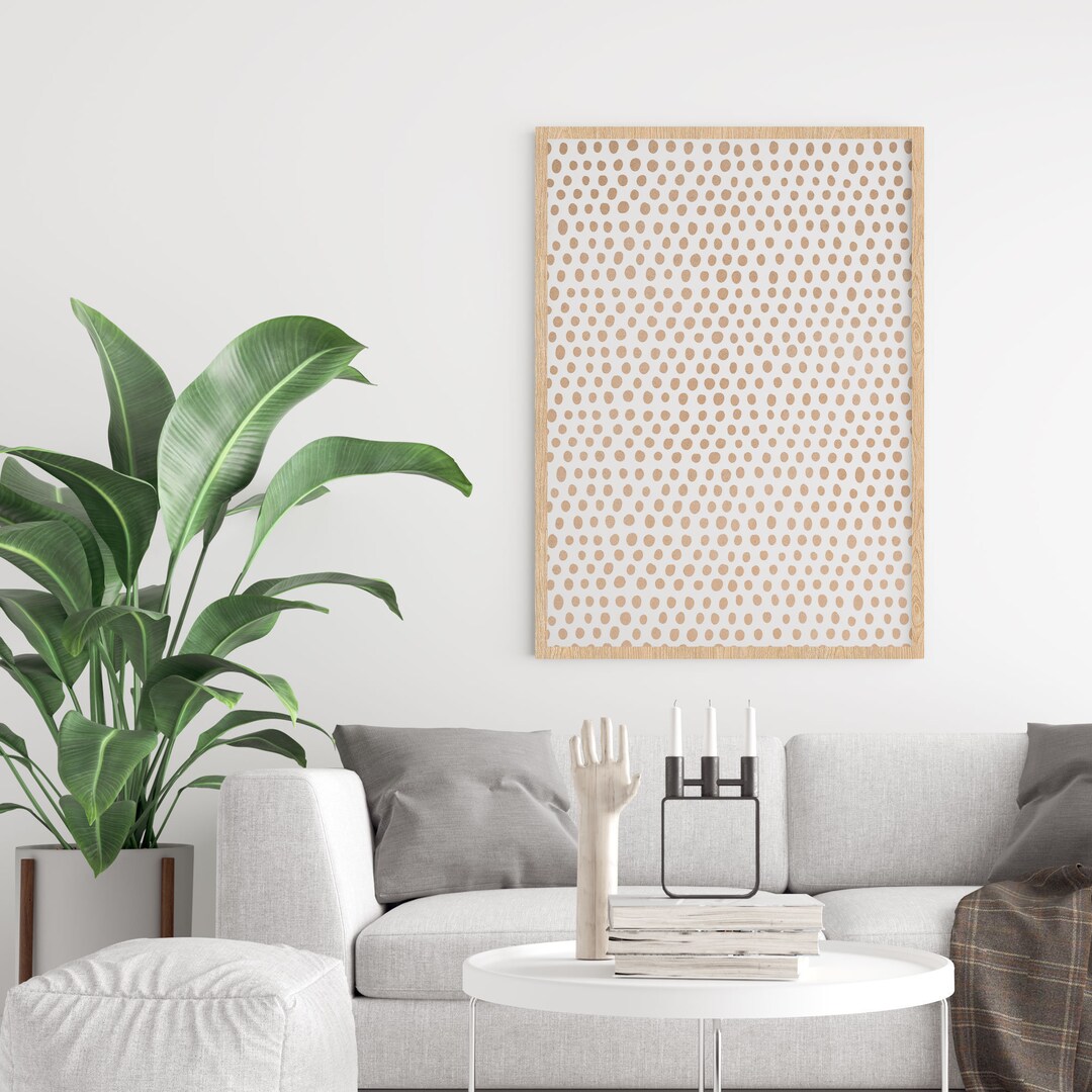 Neutral Dots Digital Art Print, Boho Pattern Wall Decor, Simple ...