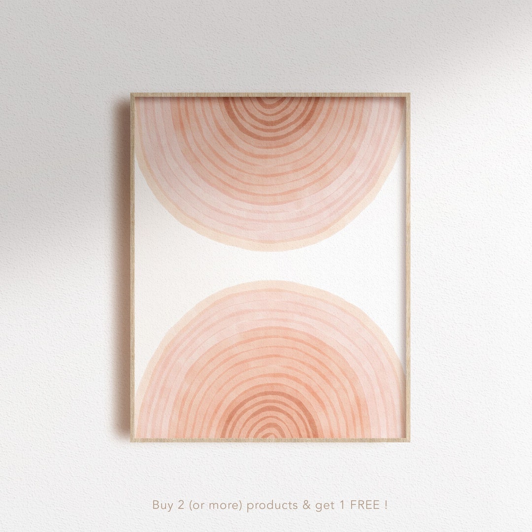 Pastel Rainbow Shapes Print, Neutral Watercolor Wall Art, Printable ...