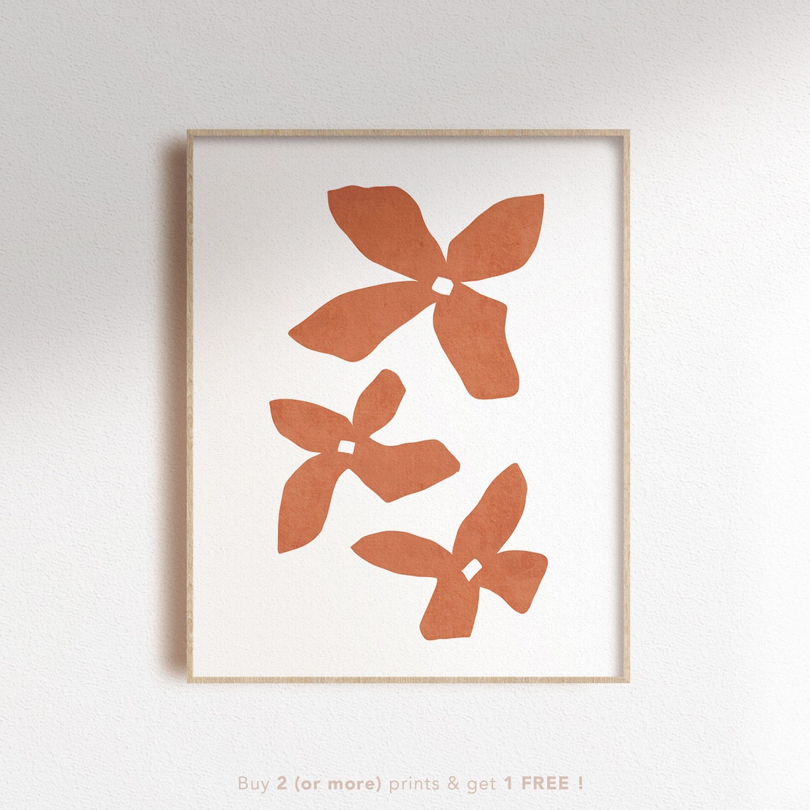 Matisse abstract flowers digital print Terracotta floral | Etsy