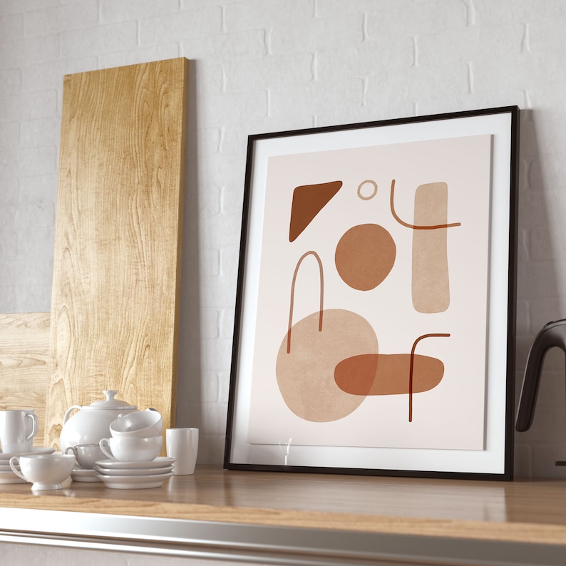 Abstract Geometry Minimal Wall Art Neutral Shapes Digital Art - Etsy