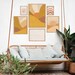 Ochre Abstract Sunset Digital Art Print, Ombre Mountain Scenery Poster ...