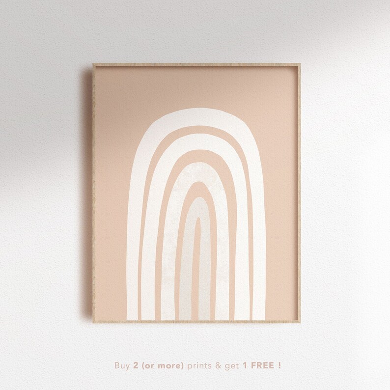 Pink & White Rainbow Digital Wall Decor Boho Printable - Etsy