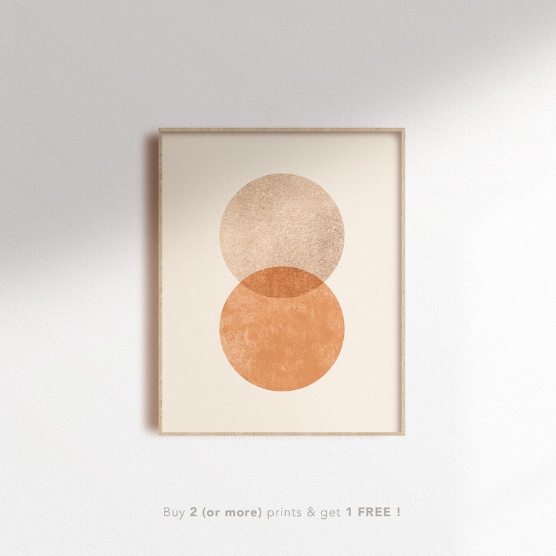 Neutral Geometry Circles Digital Art Print Modern Wall Decor - Etsy