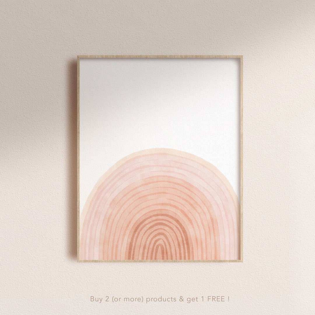 Neutral Boho Rainbow Print, Nursery Rainbow Wall Art, Ombre Watercolor ...