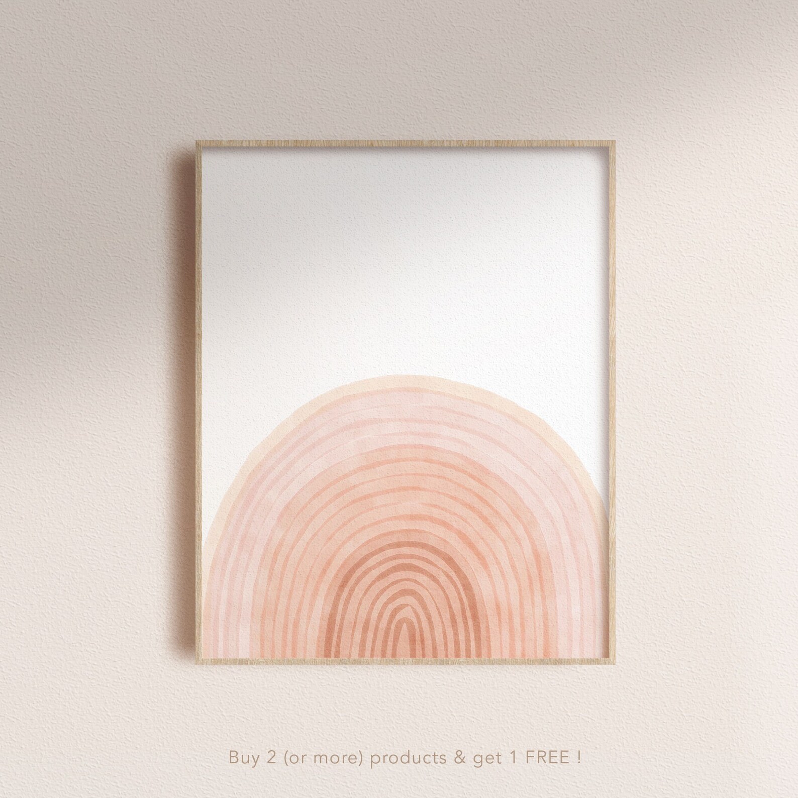 Neutral Boho Rainbow Print, Nursery Rainbow Wall Art, Ombre Watercolor ...