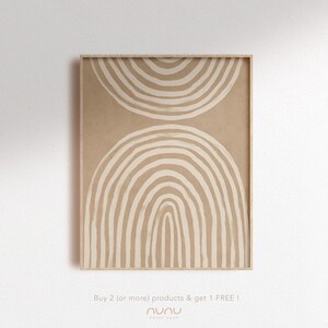 Mid Century Line Art Rainbows Print, Neutral Beige Printable Wall Decor ...