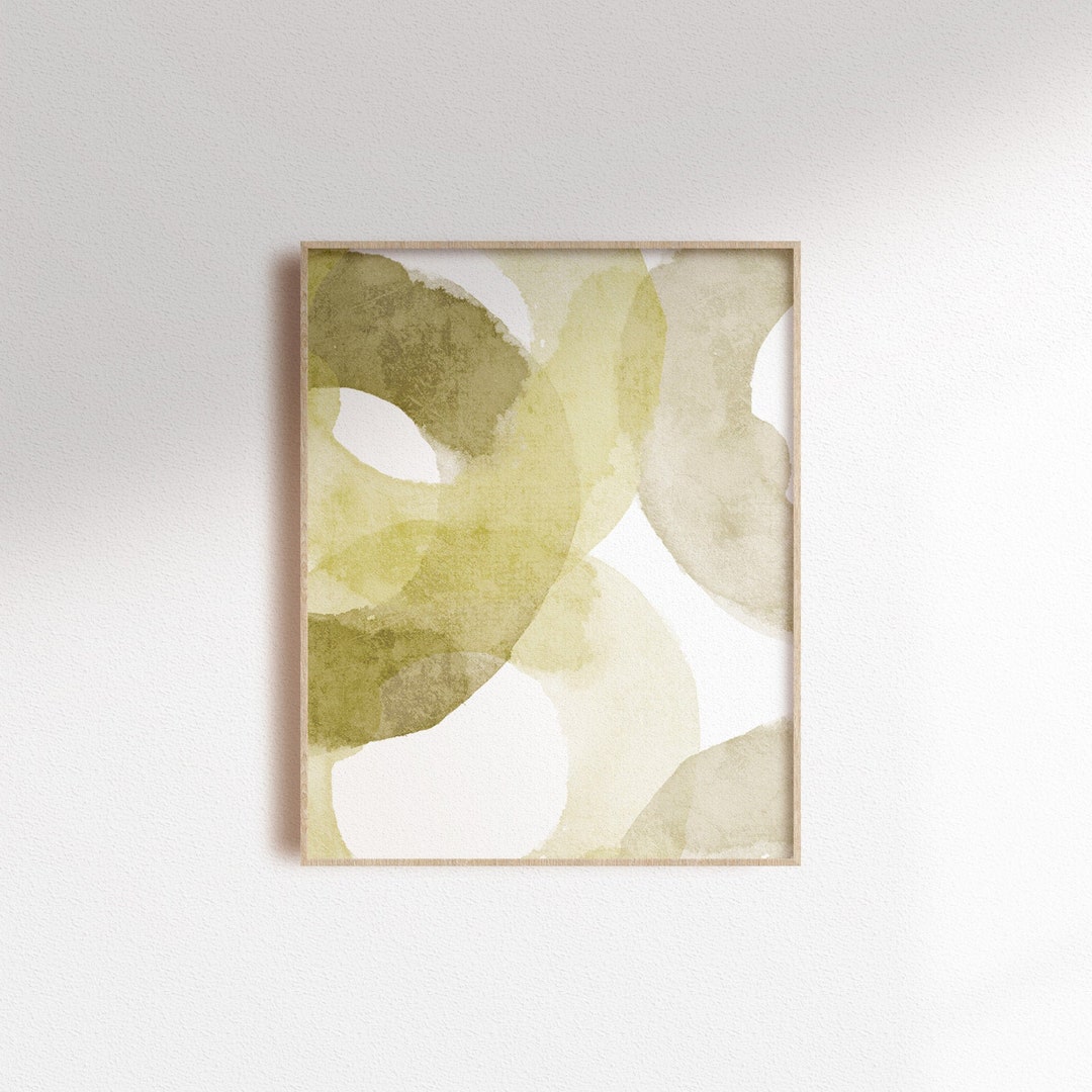 Abstract Lime Green Watercolor Digital Print, Chartreuse Watercolour ...