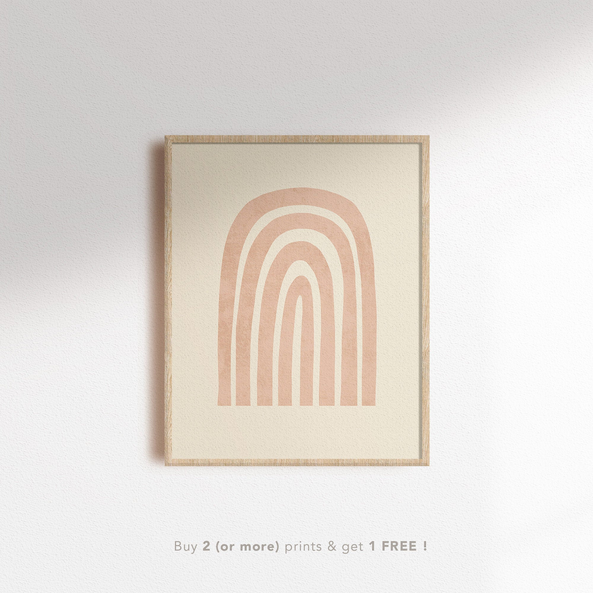 Neutral rainbow digital art print simple boho wall decor | Etsy