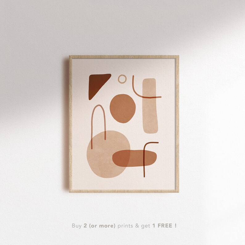 Abstract Geometry Minimal Wall Art Neutral Shapes Digital Art | Etsy