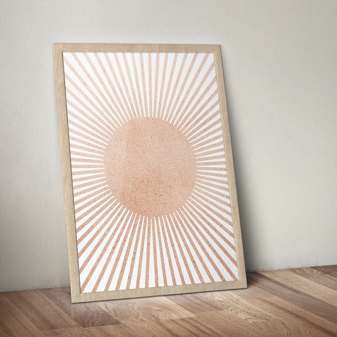 Geometric Sunshine Print Neutral Sun Wall Art Minimalist | Etsy