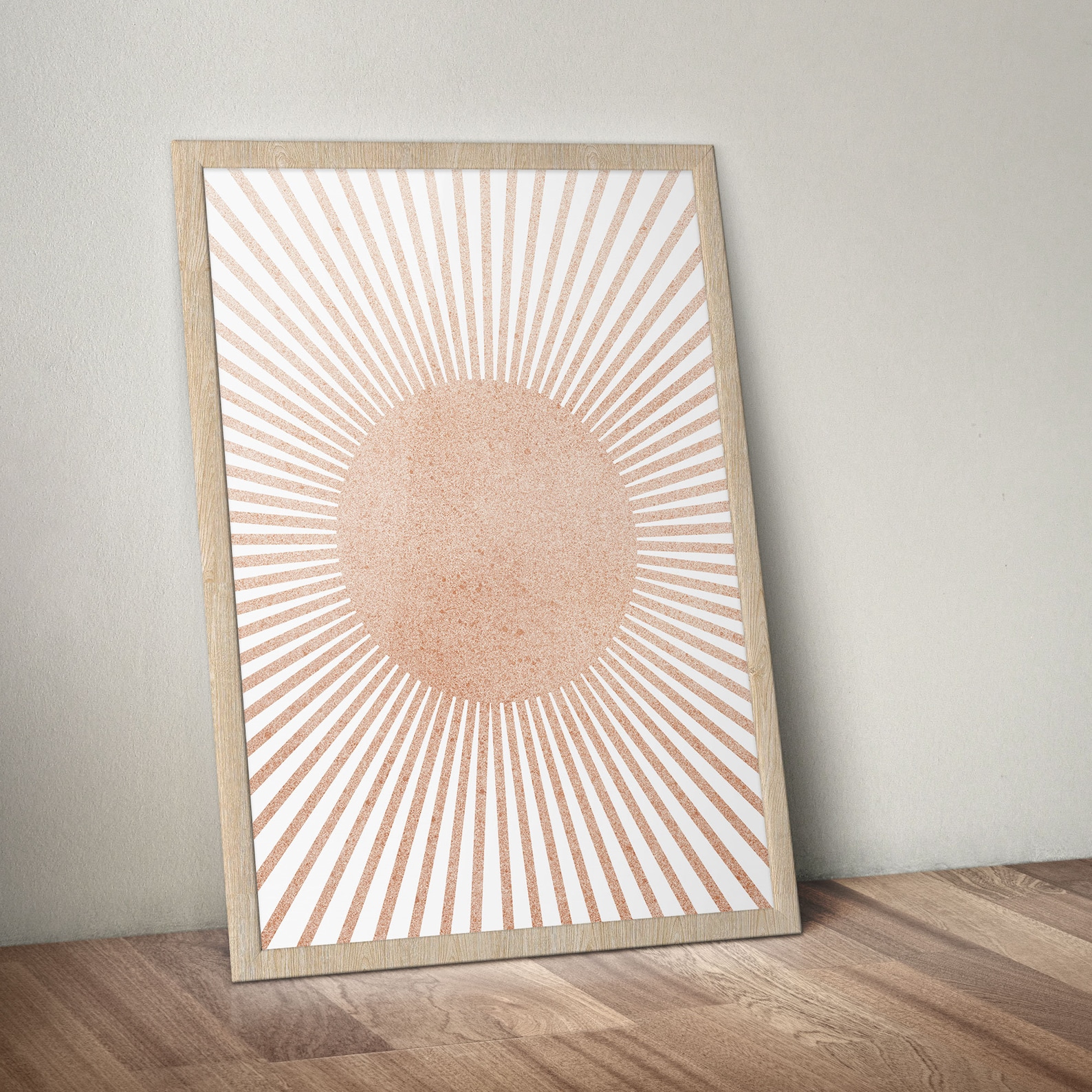 Geometric Sunshine Print, Neutral Sun Wall Art, Minimalist Poster ...