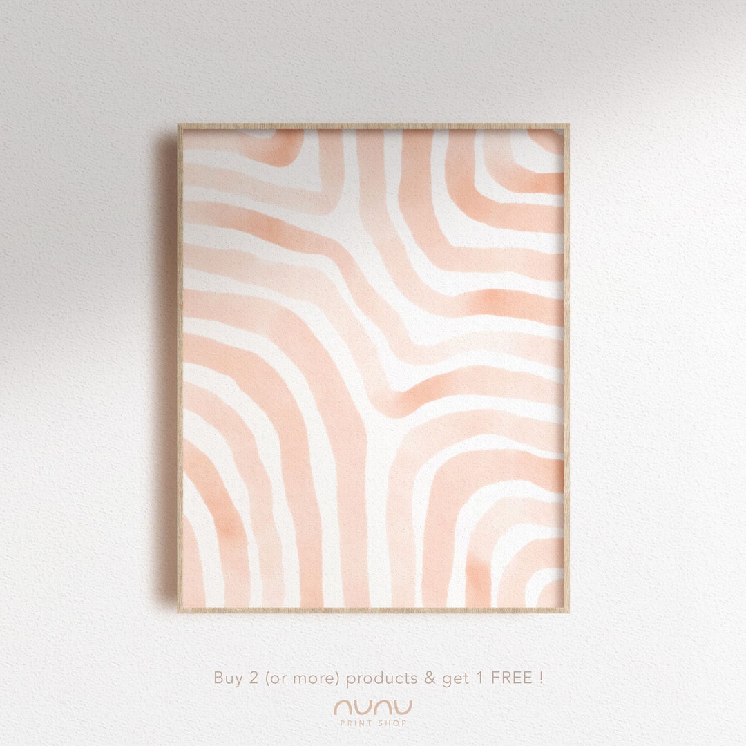 Geometric Line Art Print, Watercolor Pattern Digital Wall Art ...