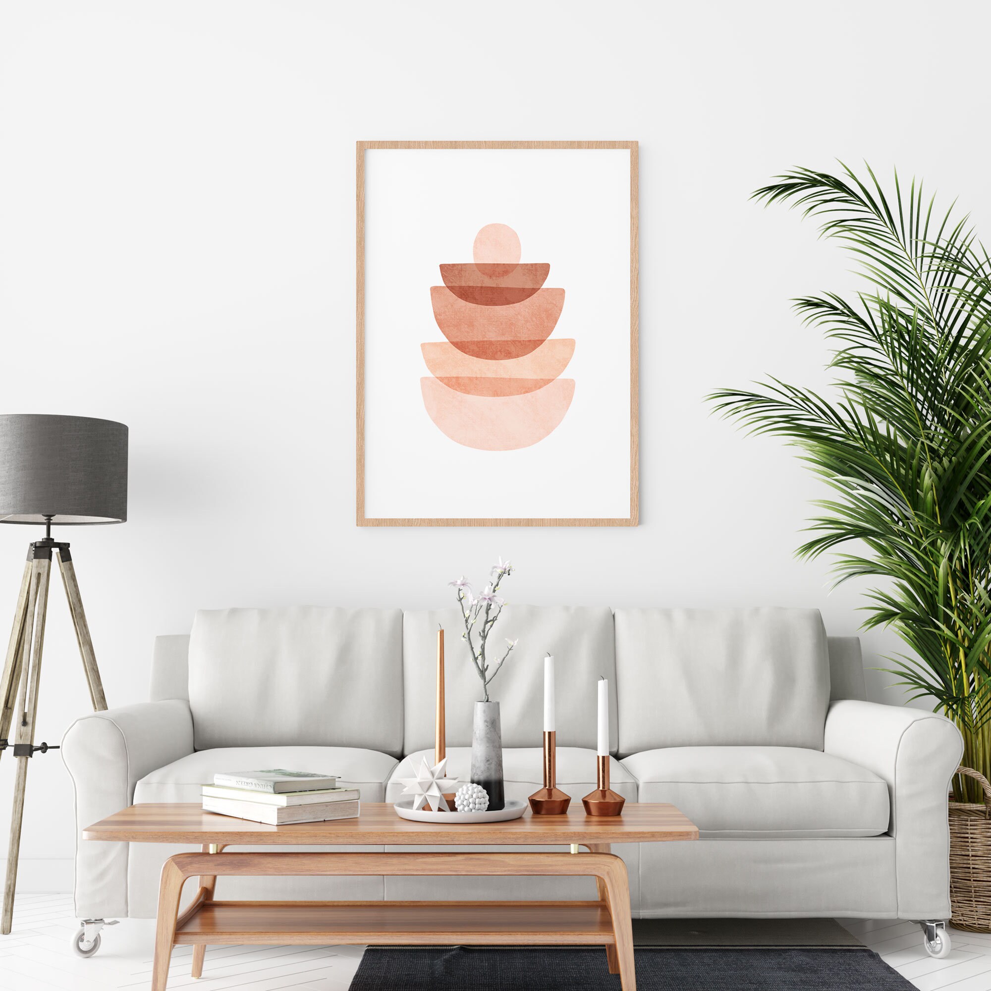 Orange Kitchen Art Print, Abstract Bowls Printable Wall Art - Etsy