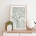 Sage Green Abstract Line Art Print, Geometry Lines Poster, Simple ...