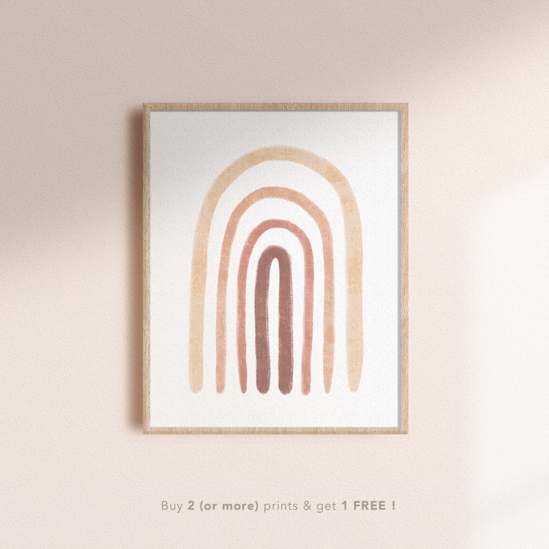 Neutral Boho Rainbow Digital Wall Art Home Office Wall Decor - Etsy