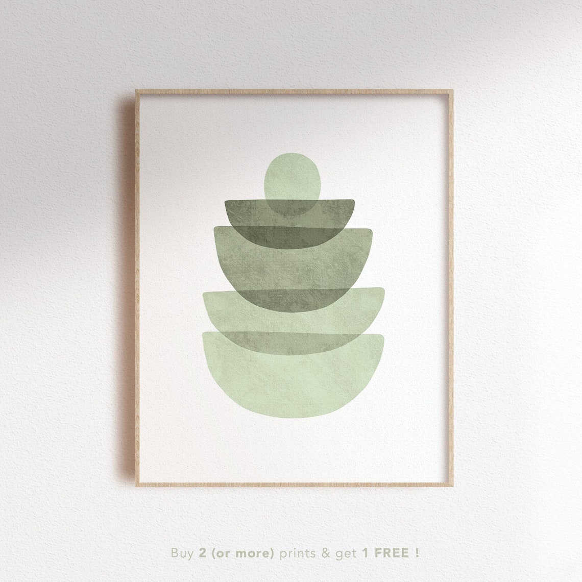 Abstract Green Geometric Shapes Digital Print Mint Green | Etsy