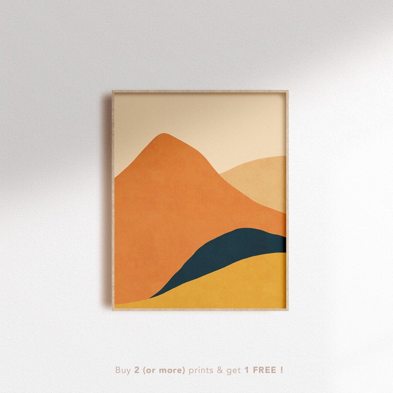 Abstract Landscape Digital Art Print Contrasting Color - Etsy