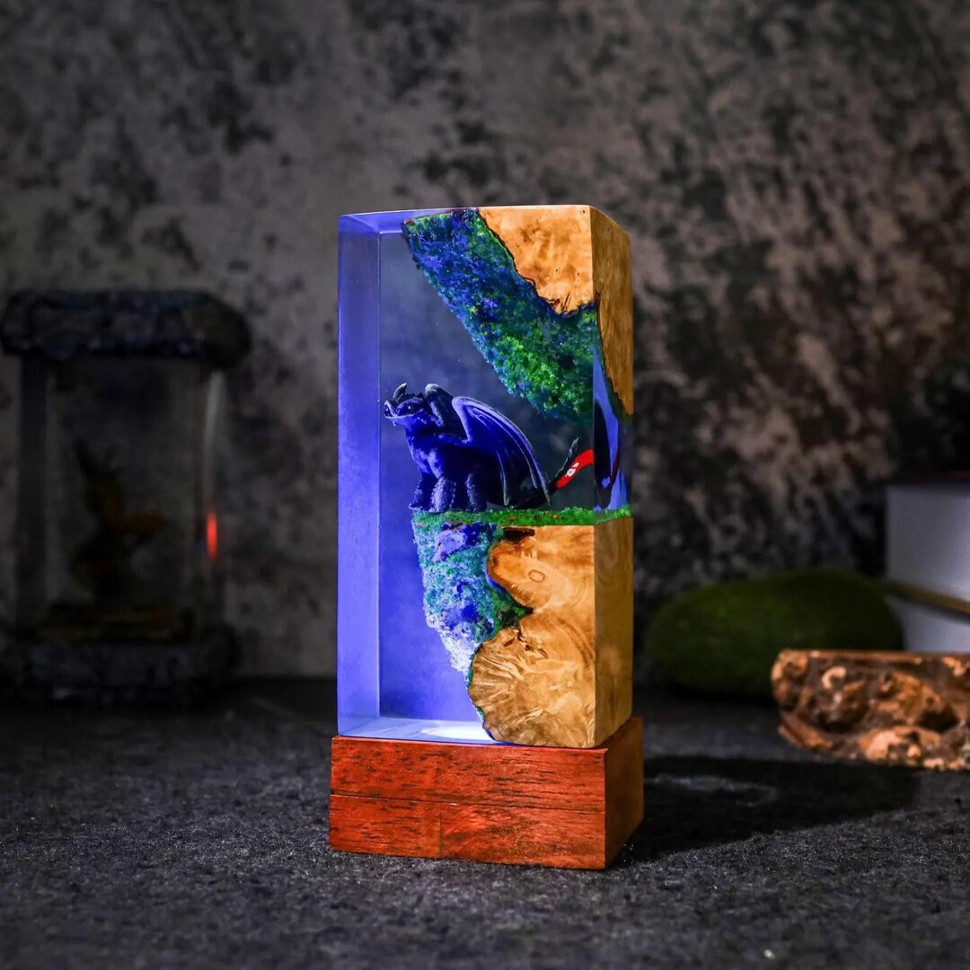 Toothless Resin Lamp | How to Train Your Dragon LED Light | Dragon ...