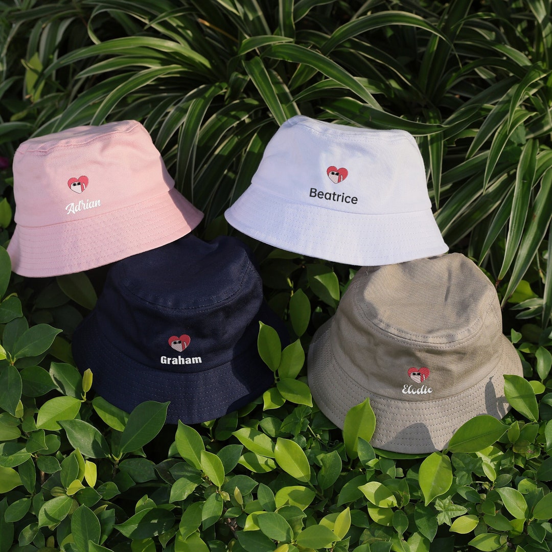 Cute Embroidered Bucket Hat, Custom Symbols Bucket Hat, Personalized ...