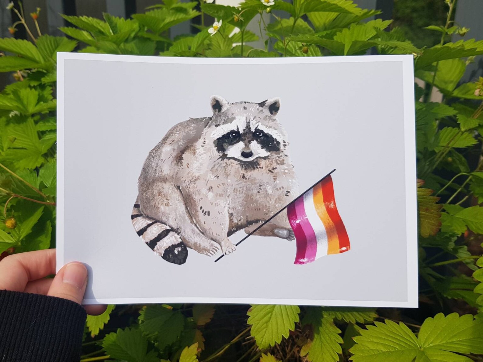 Custom LGBTQ Pride Flag Raccoon Art Print Queer Gift Eco - Etsy Canada