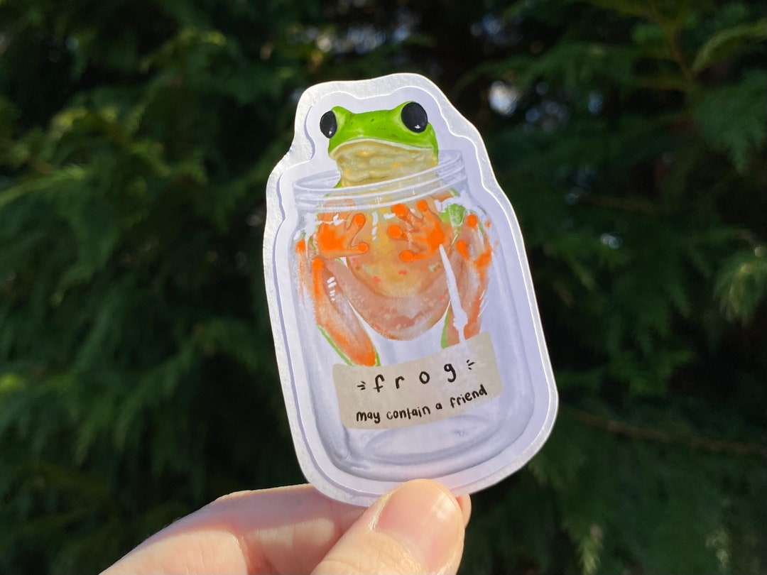 Frog Jar Sticker Journalling Scrapbook Frog Lover - Etsy