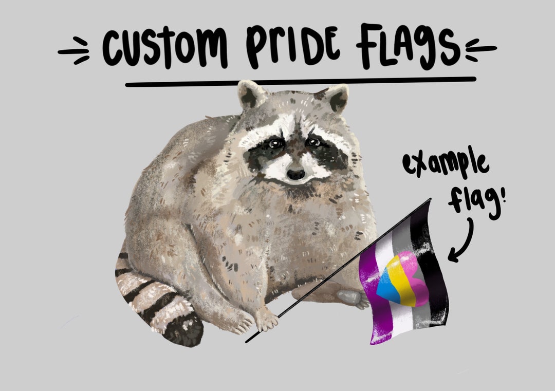 Custom LGBTQ+ Pride Flag Raccoon Art Print | Queer Gift | Eco Friendly ...