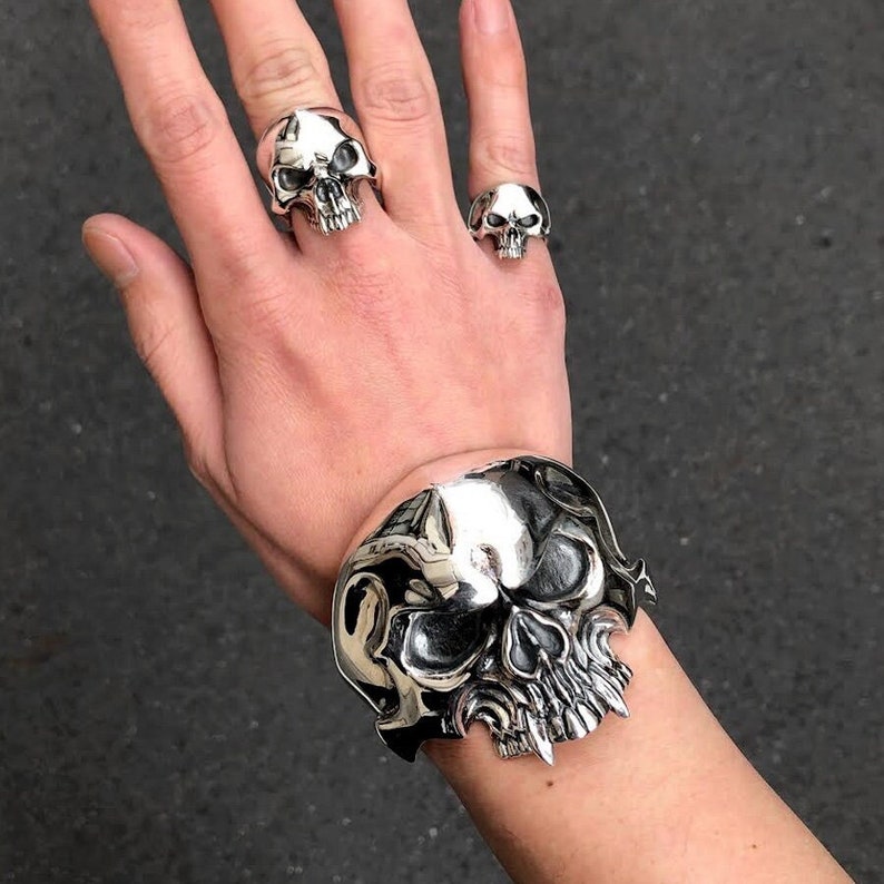 Ares Huge Skull Bangle - Etsy
