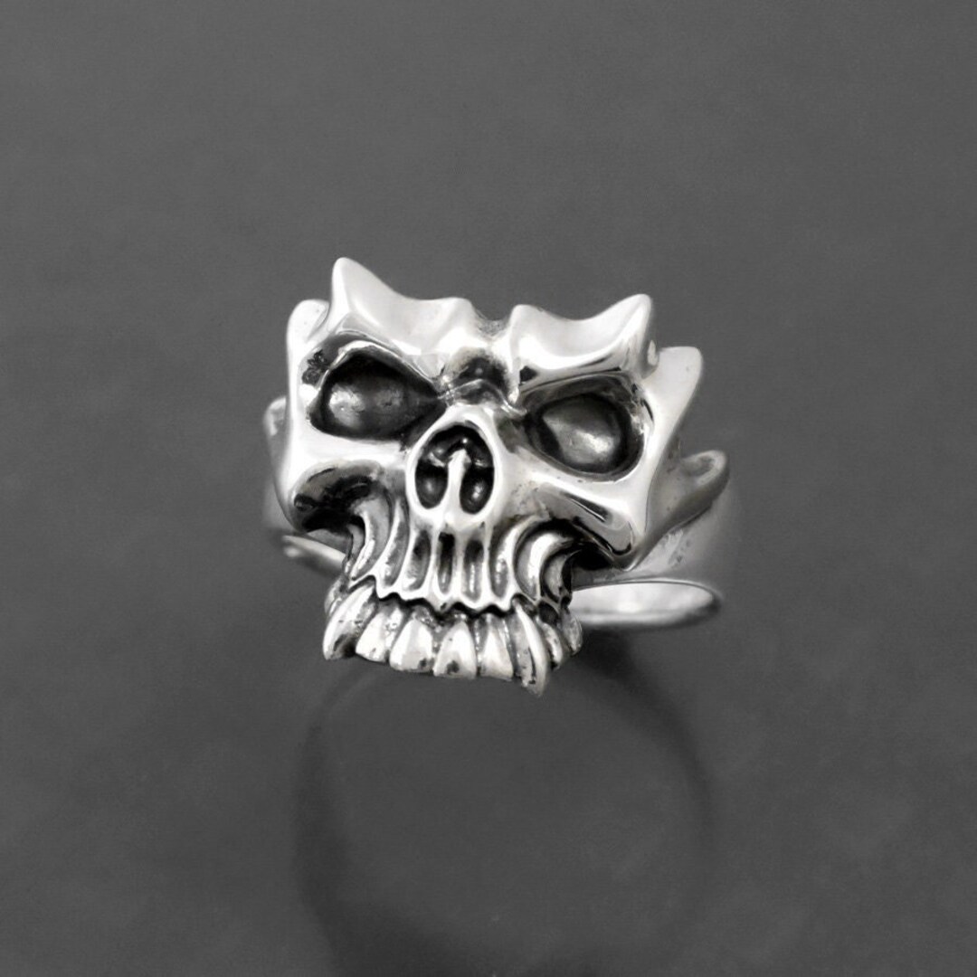 ASH Simple Small Skull Face Ring / SFD-R-154 - Etsy