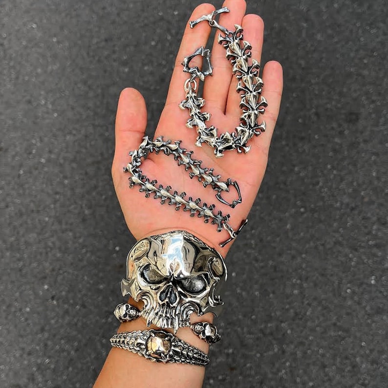 Ares Huge Skull Bangle - Etsy