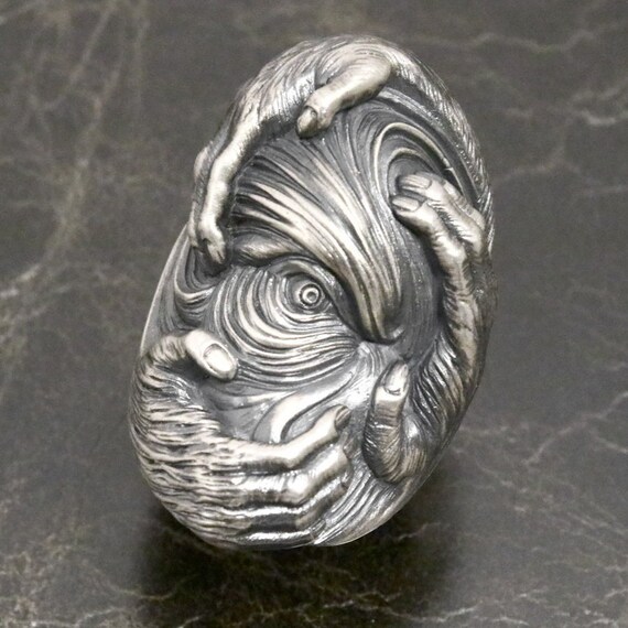 Three Wise Monkey Ring | Etsy