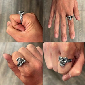 ASH Simple Small Skull Face Ring / SFD-R-154 - Etsy
