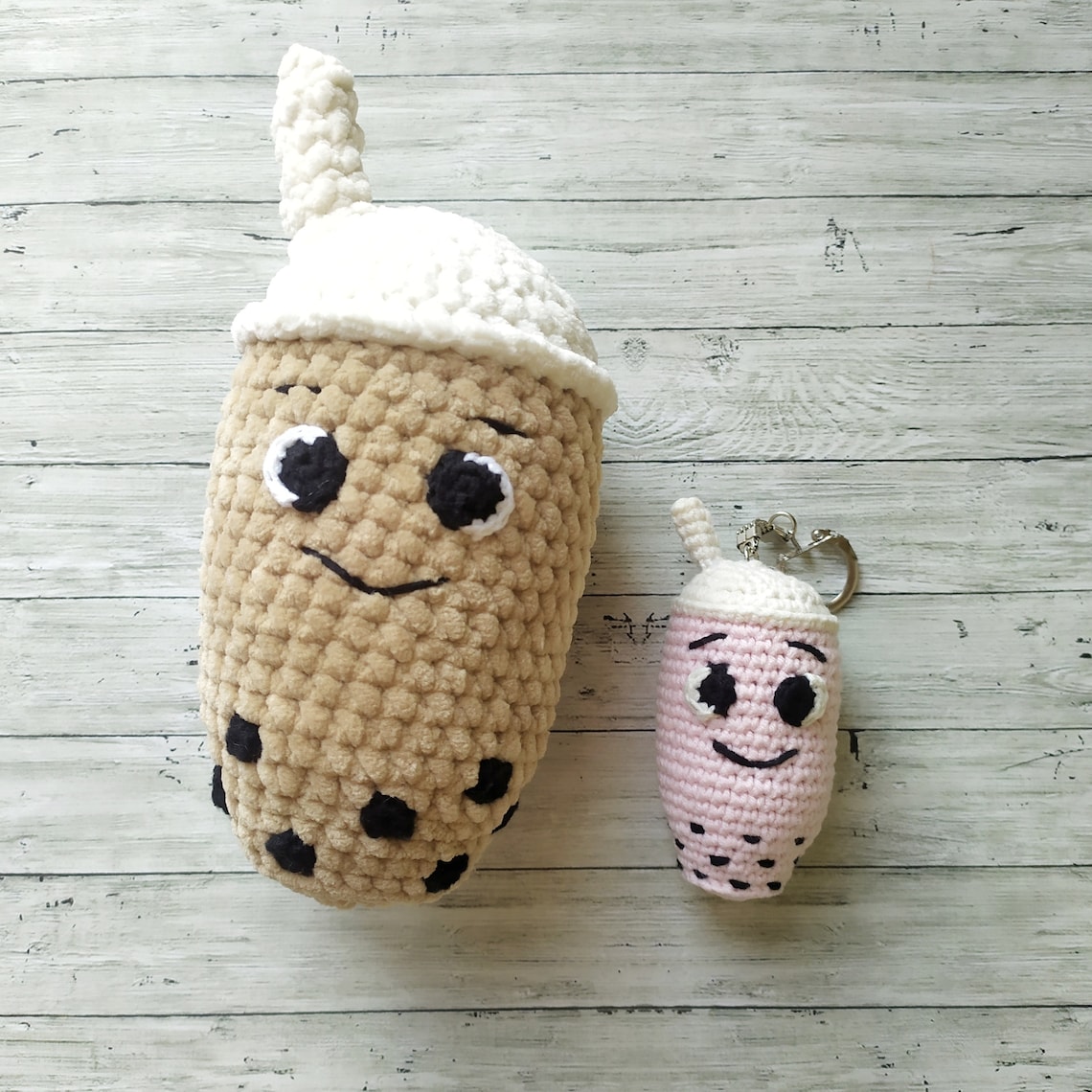 Crochet keychain pattern amigurumi Boba plush toy stuffed | Etsy